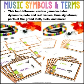 Halloween Music Symbols Game Piano & Music Class - I Have Who Has ...