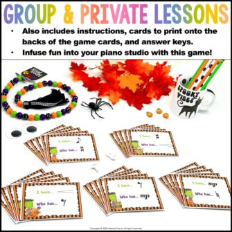 Halloween Music Symbols Game Piano & Music Class - I Have Who Has ...