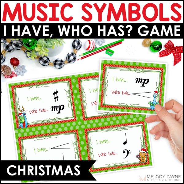 Elementary Music Symbols Christmas Game - I Have Who Has? Holiday Piano ...