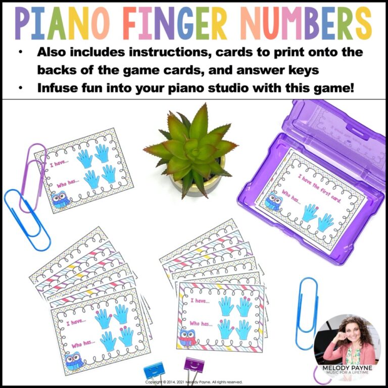 Beginning Piano Music Game - I Have, Who Has? Finger Numbers, Right ...