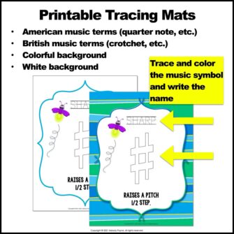Music Symbol Play Dough Mats and Tracing Mats for Piano Lessons and ...