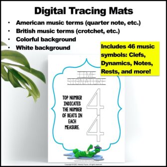 Music Symbol Play Dough Mats and Tracing Mats for Piano Lessons and ...