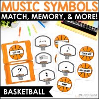 Basketball Music Symbols Matching Games for Piano & Music Class - Slam ...
