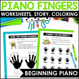 Piano Finger Numbers Activities and Music Worksheets for Beginning ...