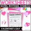 Valentine's Day Music Worksheets - Notes, Music Symbols, Rhythms, and ...