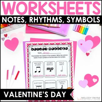 Valentine's Day Music Worksheets - Notes, Music Symbols, Rhythms, and ...