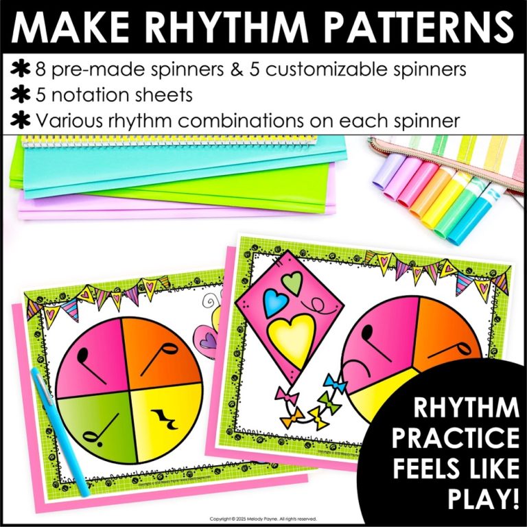 Spring Rhythm Composing Activity Music Worksheets - Spin A Rhythm ...