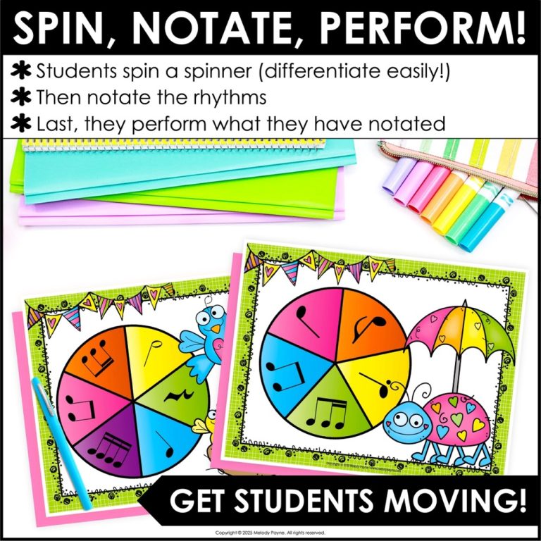 Spring Rhythm Composing Activity Music Worksheets - Spin A Rhythm ...