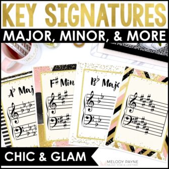 Key Signatures Posters for Music Class & Piano Lessons - Chic & Glam ...