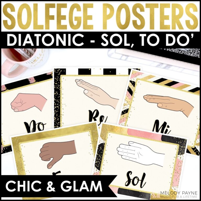 Solfege Hand Signs Posters - Kodaly Curwen - Chic & Glam Music ...