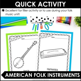 American Folk Instruments Music Coloring Pages - Elem. Music Coloring ...