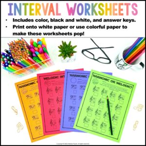 Intervals Music Theory Worksheets - Staff Wars Space Pages - Piano ...