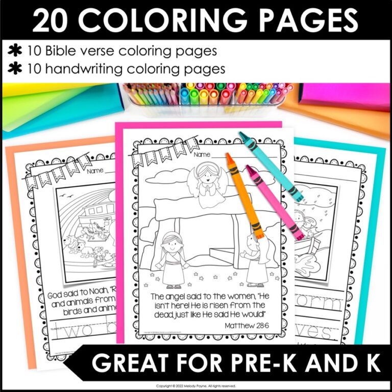 Bible Coloring Pages Set 2 - Bible Characters, Scripture Verses ...