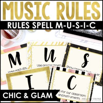 MUSIC Class Rules and Expectations Posters - Chic & Glam Music ...