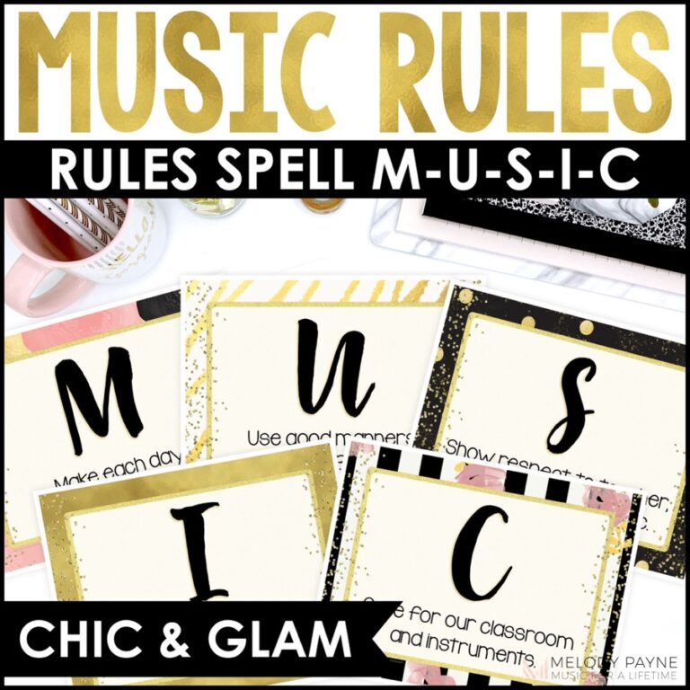 MUSIC Class Rules and Expectations Posters - Chic & Glam Music ...