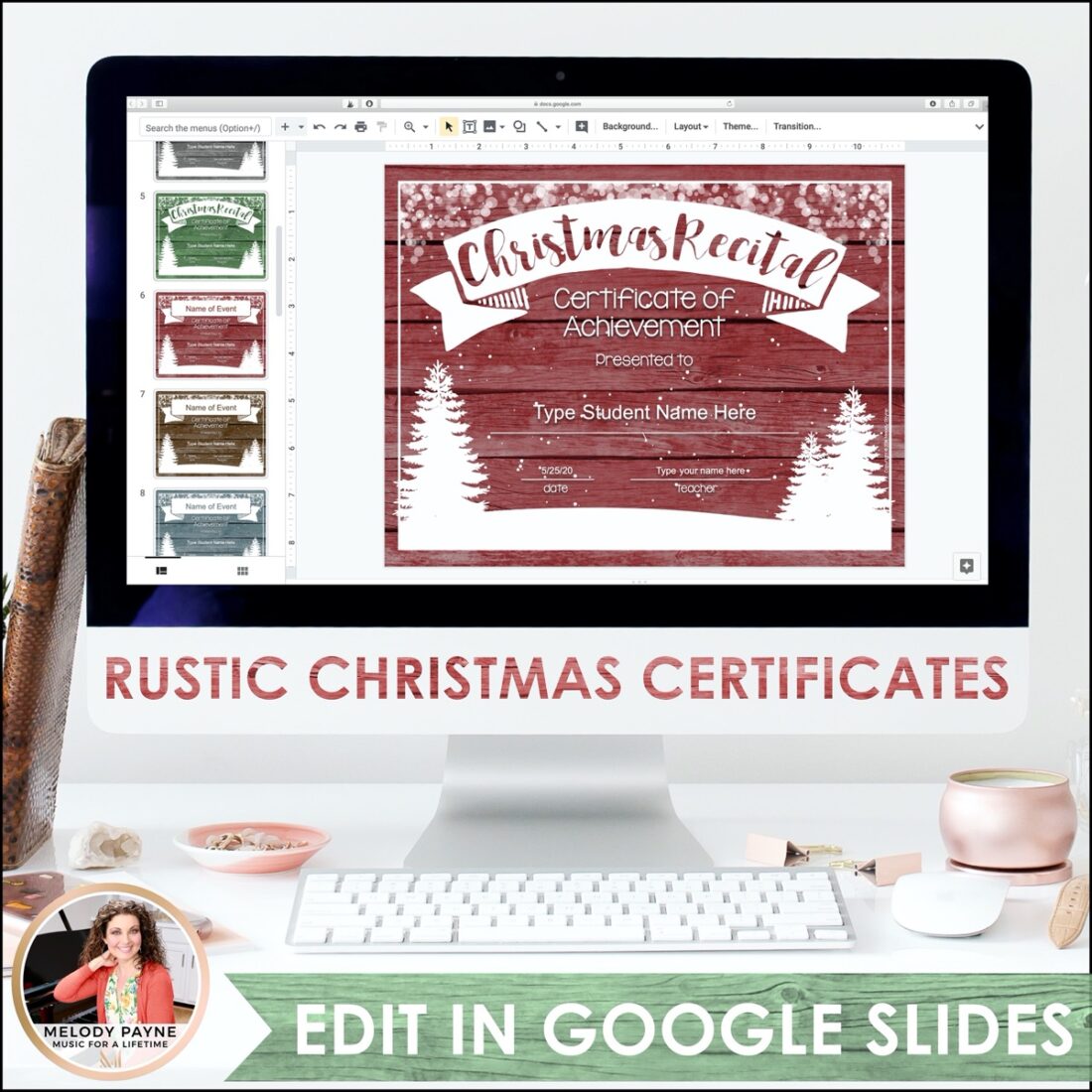 Christmas & Winter Piano Practice Challenge Charts for Music & Piano ...