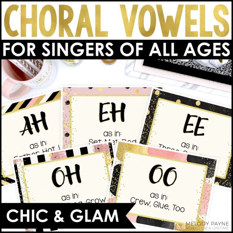 Choral Singing Vowel Sounds Posters - Chic & Glam Music Choir Classroom ...