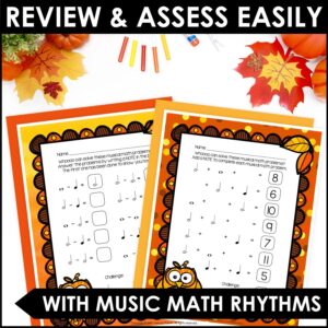 Fall Music Math Rhythm Worksheets for Piano & Music Class - Music Math ...