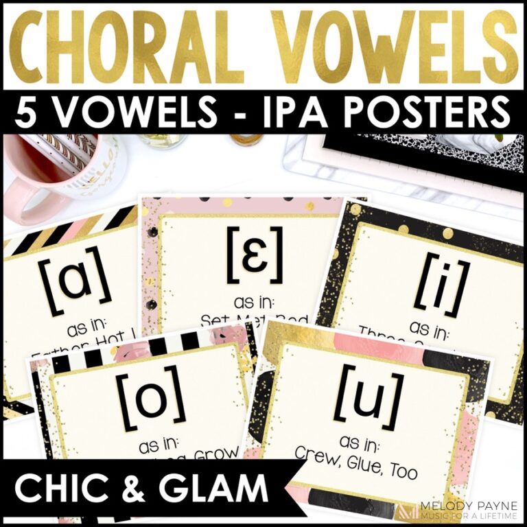 Choral Vowel Sounds IPA Posters for Choir - Chic & Glam - Melody Payne ...