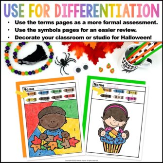 Halloween Music Coloring Pages - Color by Notes, Rests, Rhythms ...