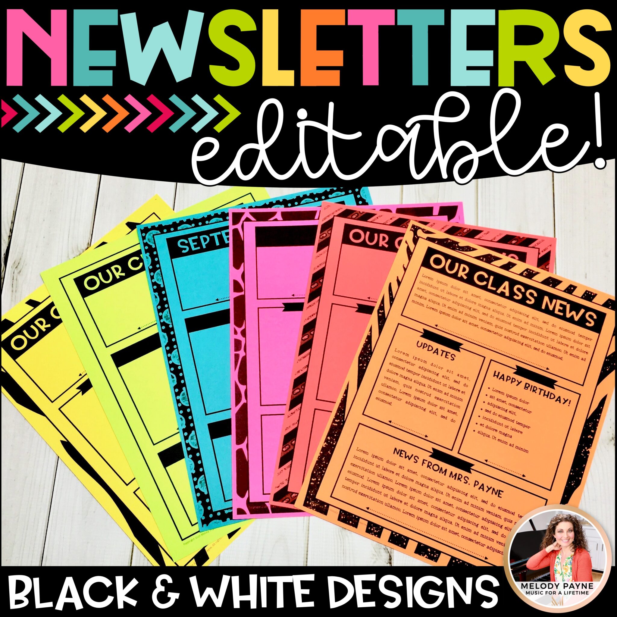 14 Vibrant Colorful Classroom Newsletter Templates - Editable Monthly ...