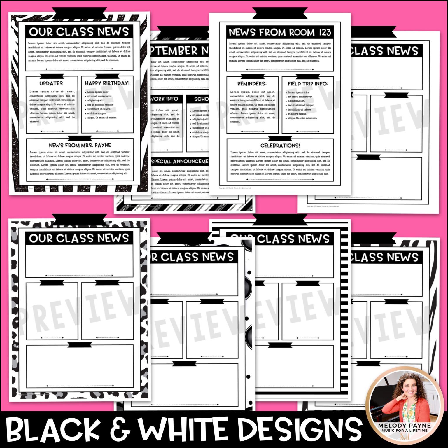 14 Vibrant Colorful Classroom Newsletter Templates - Editable Monthly ...