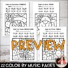 Camping Color by Note Music Coloring Pages - Treble & Bass Summer Note ...