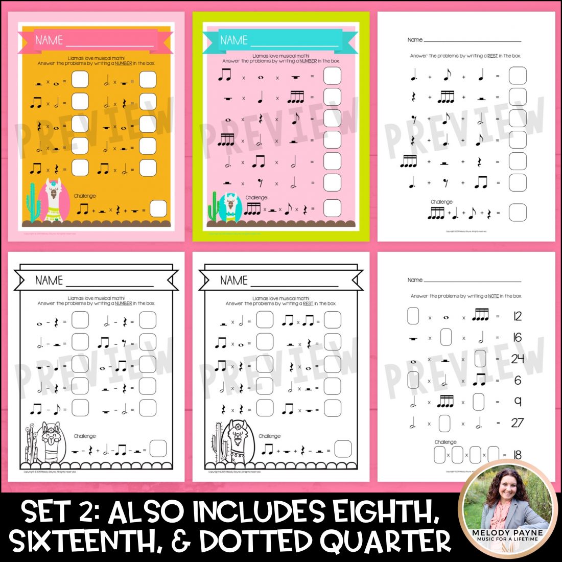 Music Math Rhythm Worksheets MEGA Set - Add, Subtract, Multiply Note ...