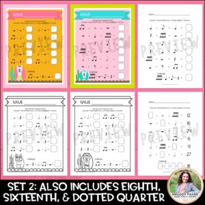 Music Math Rhythm Worksheets MEGA Set - Add, Subtract, Multiply Note ...