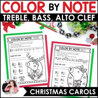 Music Coloring Pages and Christmas Music Worksheets BUNDLE - Piano ...