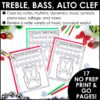 Camping Color by Note Music Coloring Pages - Treble & Bass Summer Note ...