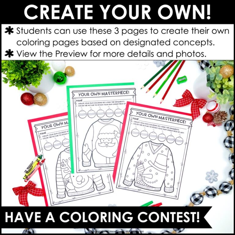 Christmas Music Coloring Pages - Ugly Sweaters - Notes, Symbols ...