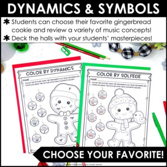 Christmas Music Coloring Pages - Gingerbread Cookies - Notes, Rhythms ...