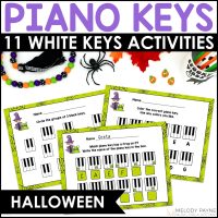 Piano Keyboard Music Worksheets & Activities - Halloween Piano Keys Are ...