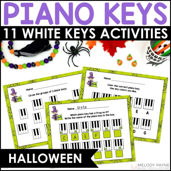 Piano Keyboard Music Worksheets & Activities - Halloween Piano Keys Are ...