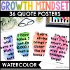 36 Growth Mindset Posters - Rainbow Watercolor Classroom Decor in Print ...