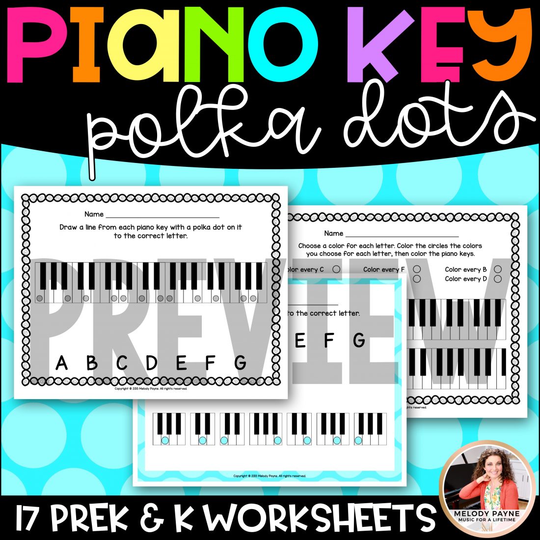 Pre-Staff Music Worksheets for Beginning Piano Lessons - Polka Dot ...