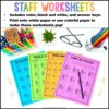 Staff Wars Music Notes Worksheets - Treble, Bass, Alto Clef Note Naming ...