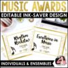 24 Printable Editable Music Awards Certificates for Piano Recitals and ...