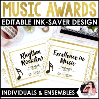 24 Printable Editable Music Awards Certificates for Piano Recitals and ...