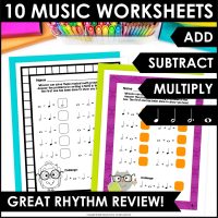Christmas Music Math Rhythm Worksheets - Winter Music Theory - Notes ...