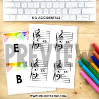 Music Note Flash Cards - Treble & Bass Clef Notes - Grand Staff ...