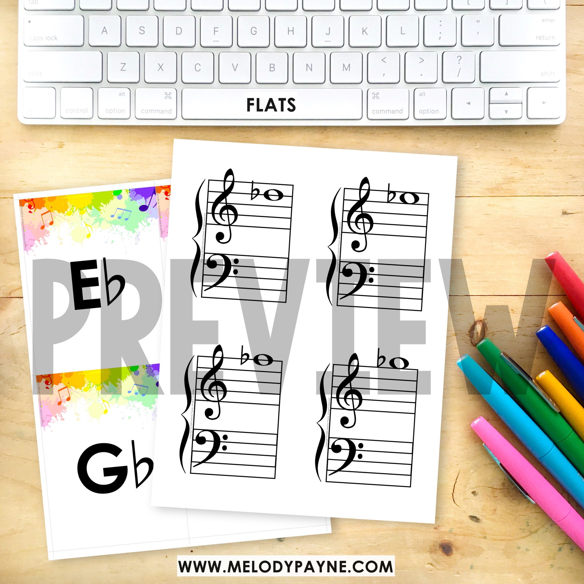 Music Note Flash Cards - Treble & Bass Clef Notes - Grand Staff ...