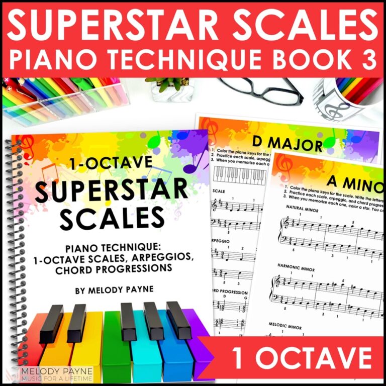 1-Octave Superstar Scales, Arpeggios, Chord Progressions Piano Technique Book 3 - Melody Payne ...