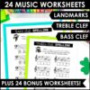 Music Worksheets for St. Patrick's Day - Note Ninjas Treble, Bass ...