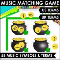 St. Patrick's Day Music Activities - Music Symbols Matching Game ...