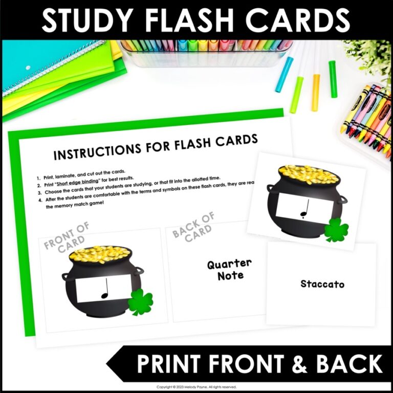 St. Patrick's Day Music Activities - Music Symbols Matching Game ...