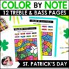 Music Worksheets for St. Patrick's Day - Note Ninjas Treble, Bass ...