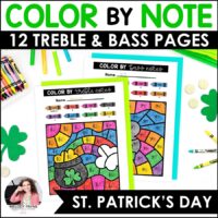 Music Worksheets for St. Patrick's Day - Note Ninjas Treble, Bass ...