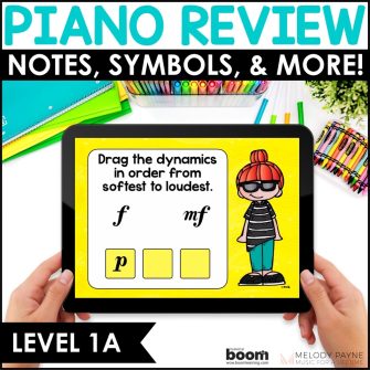 Beginning Piano Music Boom™ Cards Primer Level Piano Lessons 1A - Notes ...